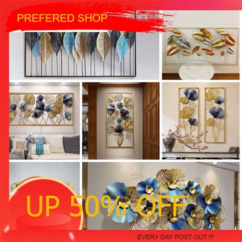 🔥rumah Deco🔥 Metal Golden Leaves Wall Frame Decoration Hiasan Dinding Gold Frame Home Hanging