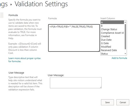 How To Include Multiple Andor Conditions In Validation Settings For Spo List Microsoft Qanda