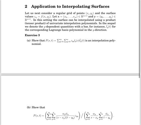 Solved 2 Application To Interpolating Surfaces Let Us Ne