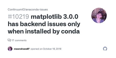 Matplotlib 300 Has Backend Issues Only When Installed By Conda · Issue 10219 · Continuumio