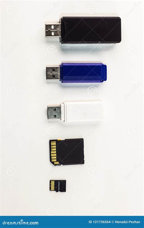 Usb Flash Drives Of Different Sizes On A White Background Compact Stock Photo Image Of Backup