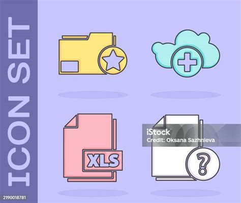 알 수 없는 문서 별표가 있는 문서 폴더 Xls 파일 문서 및 구름 아이콘 추가를 설정합니다 벡터 1위에 대한 스톡 벡터 아트 및 기타 이미지 Istock