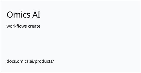 Workflows Create Documentation