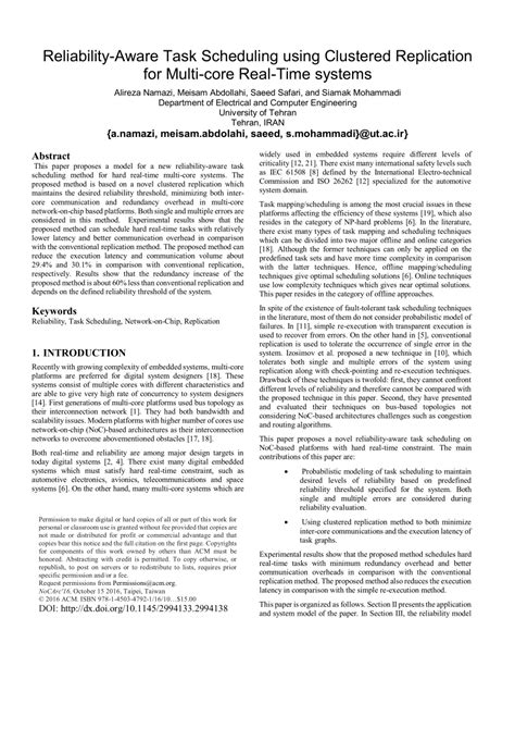 Pdf Reliability Aware Task Scheduling Using Clustered Replication For