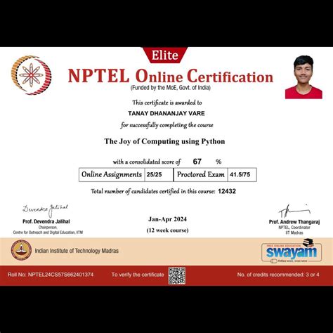 tanay vare on linkedin nptel python programming continuouslearning