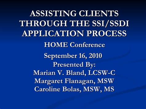 2010 Home Conference Ssi Ssdi Application Ppt