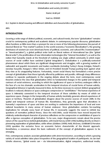 Assignment On Globalization Pdf International Monetary Fund Globalization