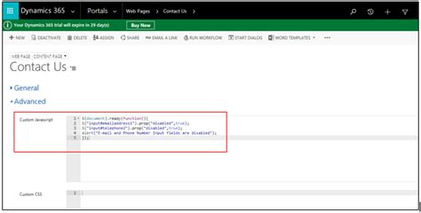 Fig 4 Writing The Javascript Into The ‘custom Javascript Input Section Of The Localized Content
