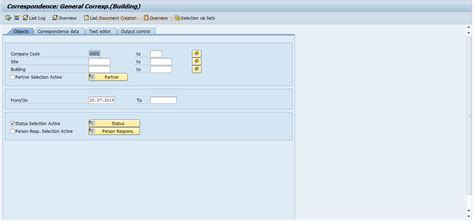 RECPA160 SAP Tcode General Correspondence Buildings