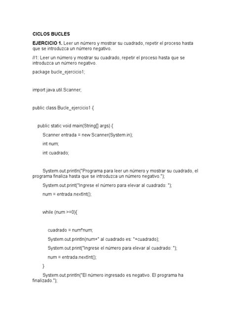 Ejercicios Bucles Pdf Java Lenguaje De Programación Paradigmas De Programación