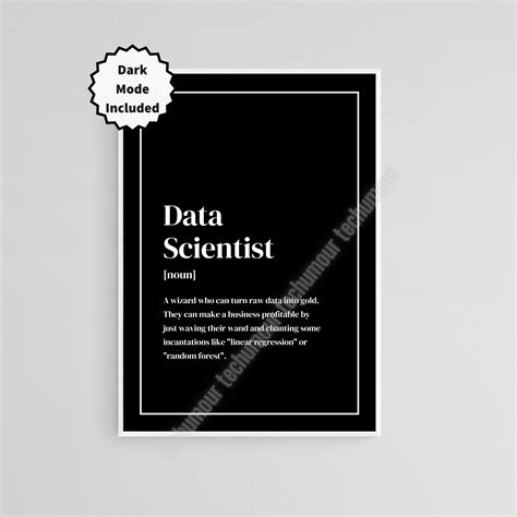 Funny Data Science Job Description Poster For Data Scientist Coworker