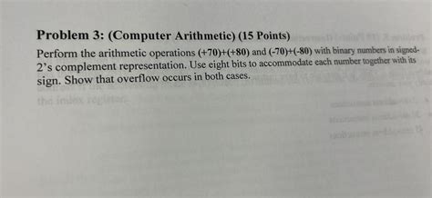 Solved Problem 3 Computer Arithmetic 15 Points Perform