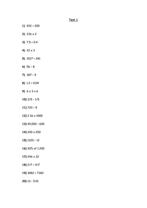 Year 6 Arithmetic Tests Teaching Resources