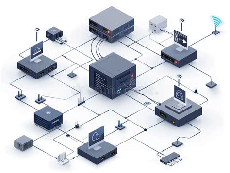 An Educational Diagram Showing How Ethernet Cables Connect Routers To Network Nodes