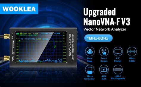 Nanovna F V3 Vector Network Analyzer 4 3inch 1mhz 6ghz Antenna Analyzer Measuring S Parameters