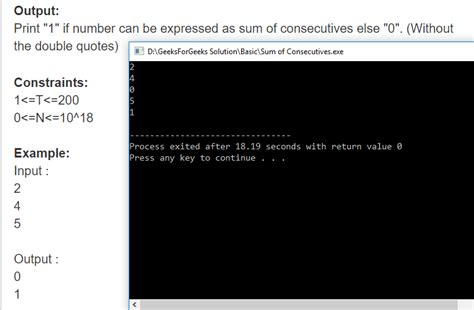 Geeksforgeeks Solution For Sum Of Consecutives