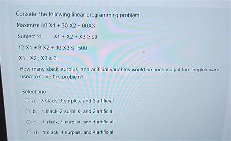 Solved Consider The Following Linear Programming Problem Chegg