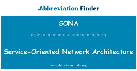 Sona 代表 面向服务的网络体系结构 Service Oriented Network Architecture