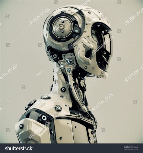 세련된 사이보그 맨진지한 미래 로봇 프로필 스톡 일러스트 177138662 Shutterstock