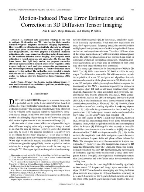 Pdf Motion Induced Phase Error Estimation And Correction In 3d