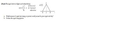 Solved The Signal Shown In Figure Can Be Described As Answer Chegg Com