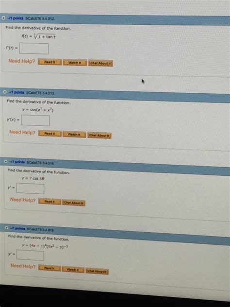 solved find the derivative of the function f t 5 square