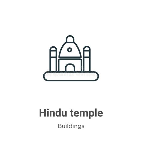 Hindu Temple Outline Vector Icon Thin Line Black Hindu Temple Icon Flat Vector Simple Element