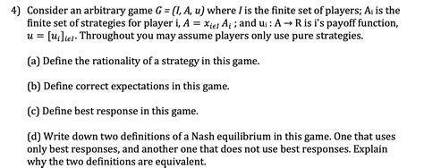 solved consider an arbitrary game g i a u where i is the