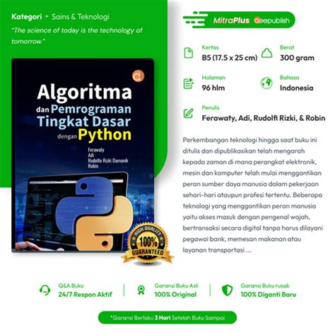 Jual Buku Algoritma Dan Pemrograman Tingkat Dasar Dengan Python Kab Sleman Decadebooks
