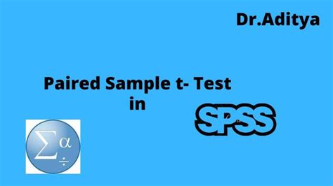 Spss T Dr Aditya Parashar