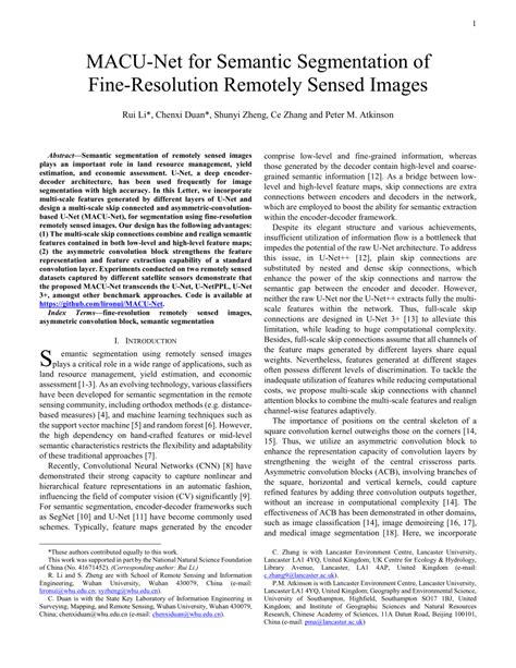 Pdf Macu Net For Semantic Segmentation Of Fine Resolution Remotely