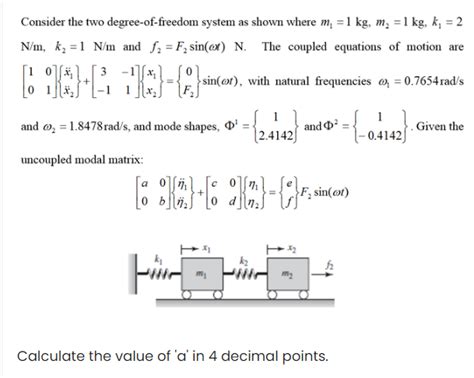 Solved MECHANICAL VIBRATION PLEASE DO ON YOUR OWN BECAUSE Chegg Com