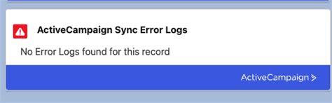 Use The ActiveCampaign Sync Error Logs Component With Salesforce ActiveCampaign Help Center