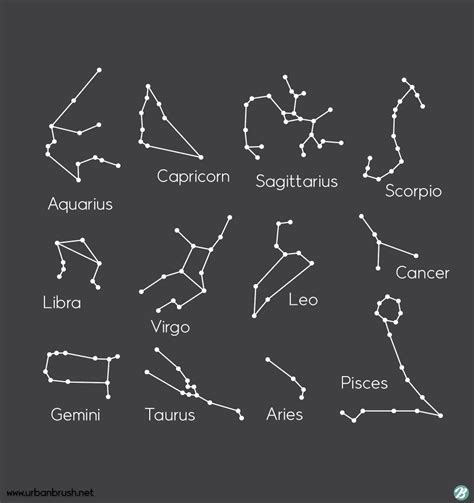 별자리 일러스트 Ai 무료다운로드 Free Constellation Vector Urbanbrush 12궁 기호 별자리
