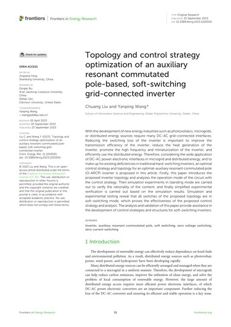 Pdf Topology And Control Strategy Optimization Of An Auxiliary Resonant Commutated Pole Based