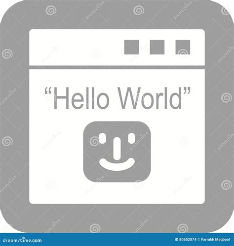 Hello World Program Stock Vector Illustration Of Vector 80652874