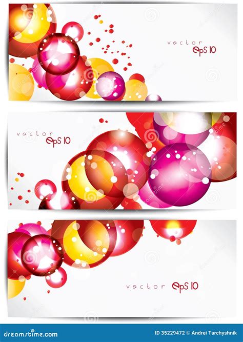 Set Of Abstract Colorful Web Headers And Cards Stock Vector Illustration Of Card Decorative