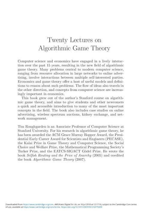 PDF Twenty Lectures On Algorithmic Game Theory DOKUMEN TIPS