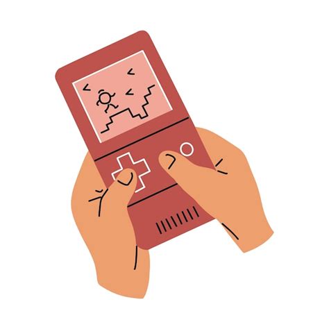 Premium Vector Portable Retro Gaming Console In Hands