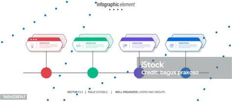 4단계가 있는 벡터 인포그래픽 화살표 템플릿입니다 웹 디자인 타임 라인 다이어그램 차트 그래프 비즈니스 프리젠 테이션에 사용할