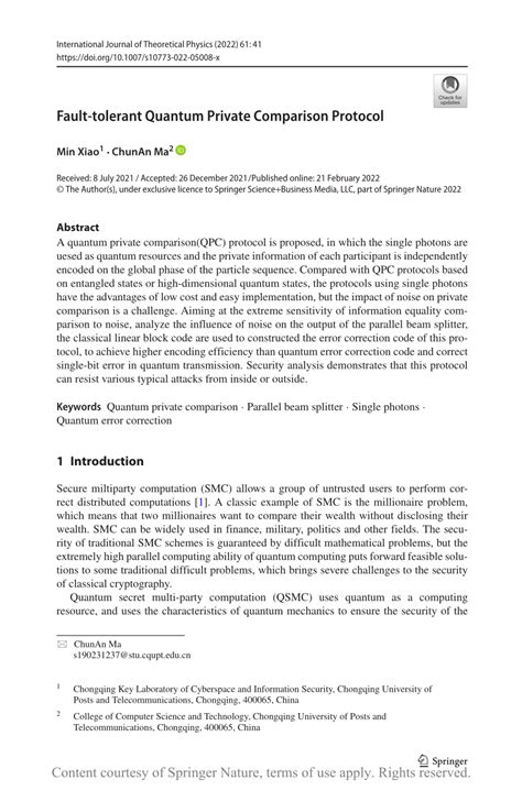 Fault Tolerant Quantum Private Comparison Protocol