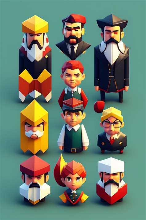 Lexica Low Poly Style Characters