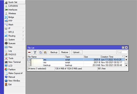Backup RouterOS MikroTik By WinBox