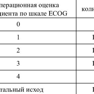 Assessment Of The Patients Status On The Ecog Scale Before The