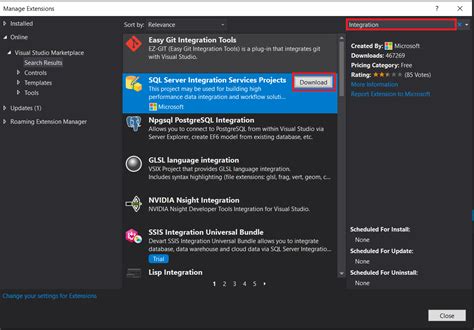 SHREWAYS Install SSIS In Visual Studio 2019