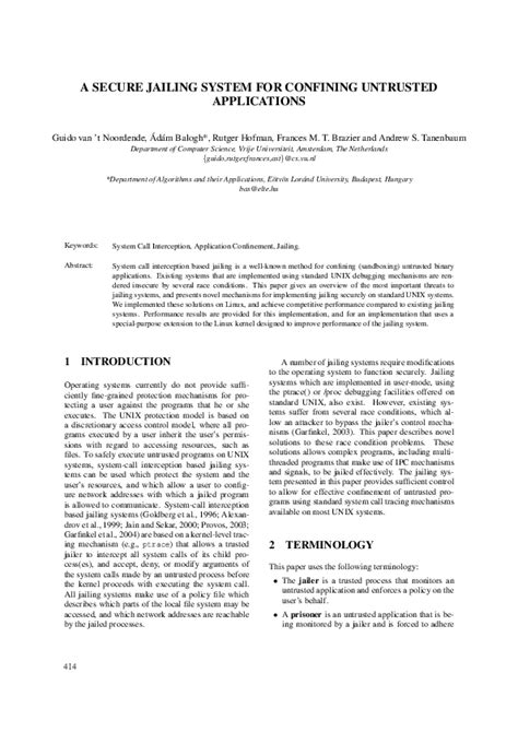 Pdf Secure Jailing System For Untrusted Apps
