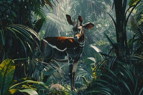 premium photo describe the solitary wanderings of an okapi throu