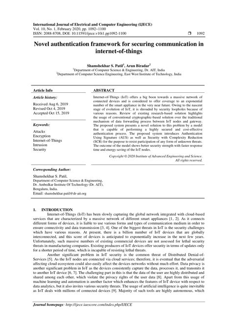 Pdf Novel Authentication Framework For Securing Communication In