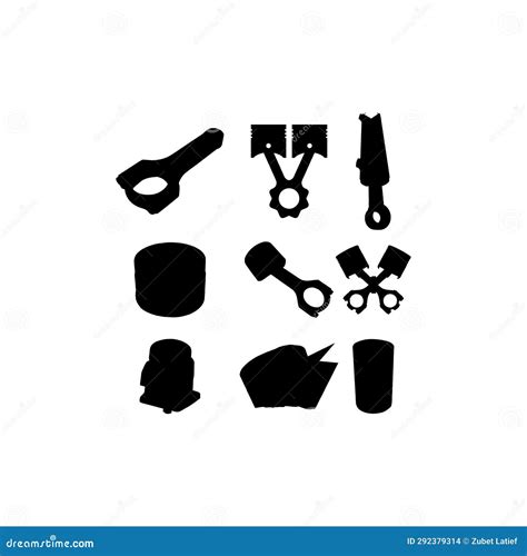 Silhouette Piston With Three Compression Rings Outline Icon Of Metal