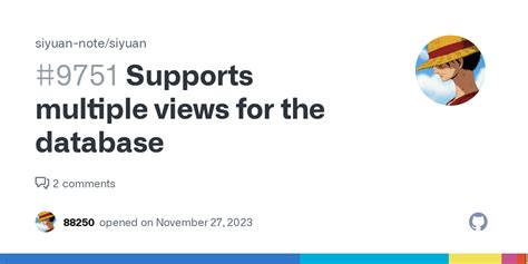Supports Multiple Views For The Database · Issue 9751 · Siyuan Notesiyuan · Github